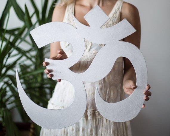Yoga Gift - Yoga studio decor OM Symbol Large, spiritual home decor, OM ...